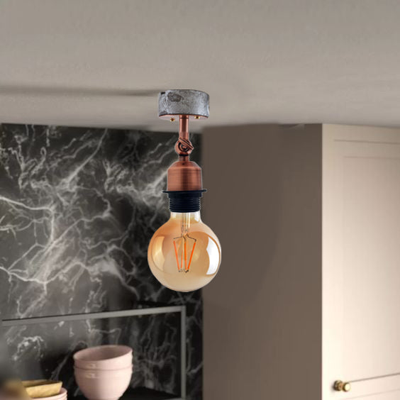 industrial Adjustable Ceiling Lamp Wall Mounted Light Bulb Holder Copper 2546